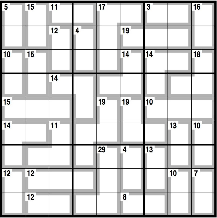 Printable Killer Sudoku