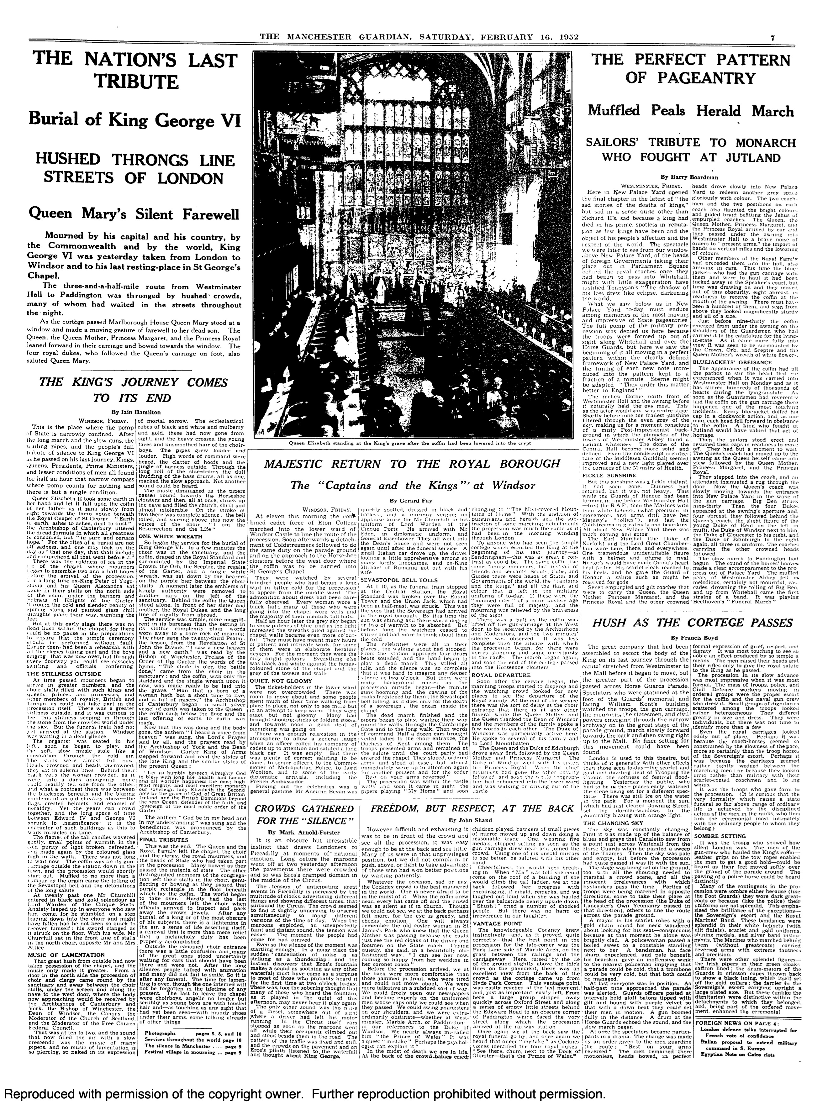 ‘Organised gloom’: how the Guardian reported the funeral of King George ...